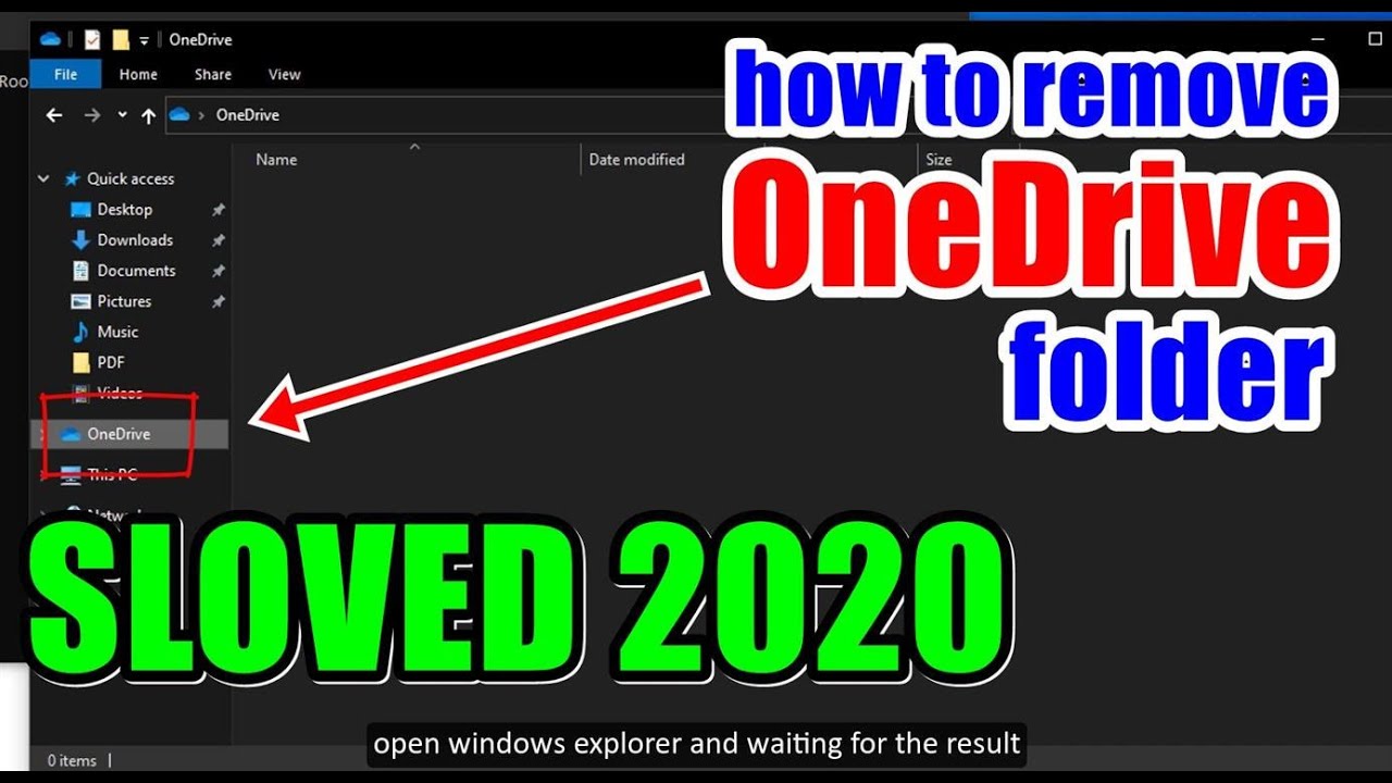 How to remove One Drive folder in Windows Explorer - YouTube