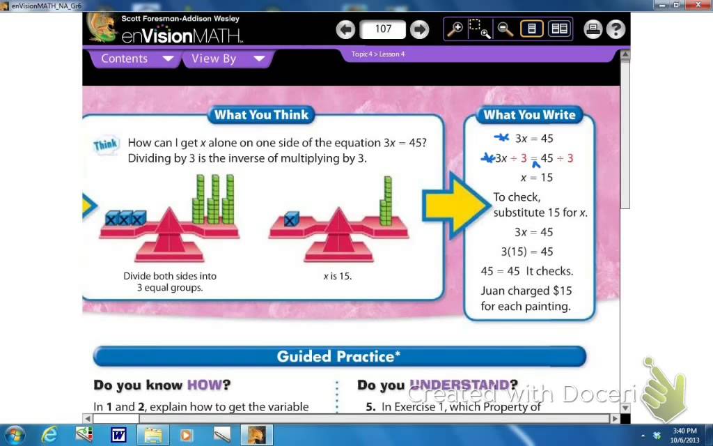 Math 4-4 Solving Multiplication & Division Equations - YouTube