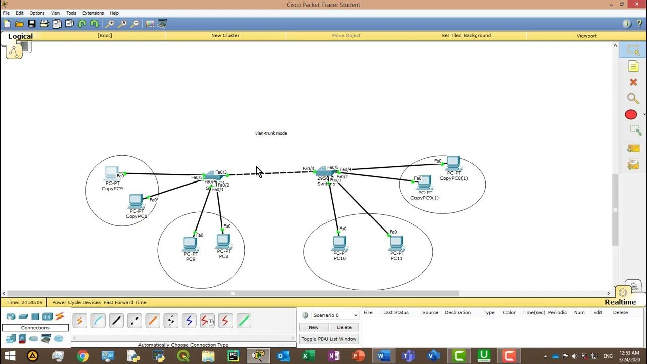 Computer Network (Lab 3 - Part 2 - Inter-Vlans and Differences between Access and trunk ports ...