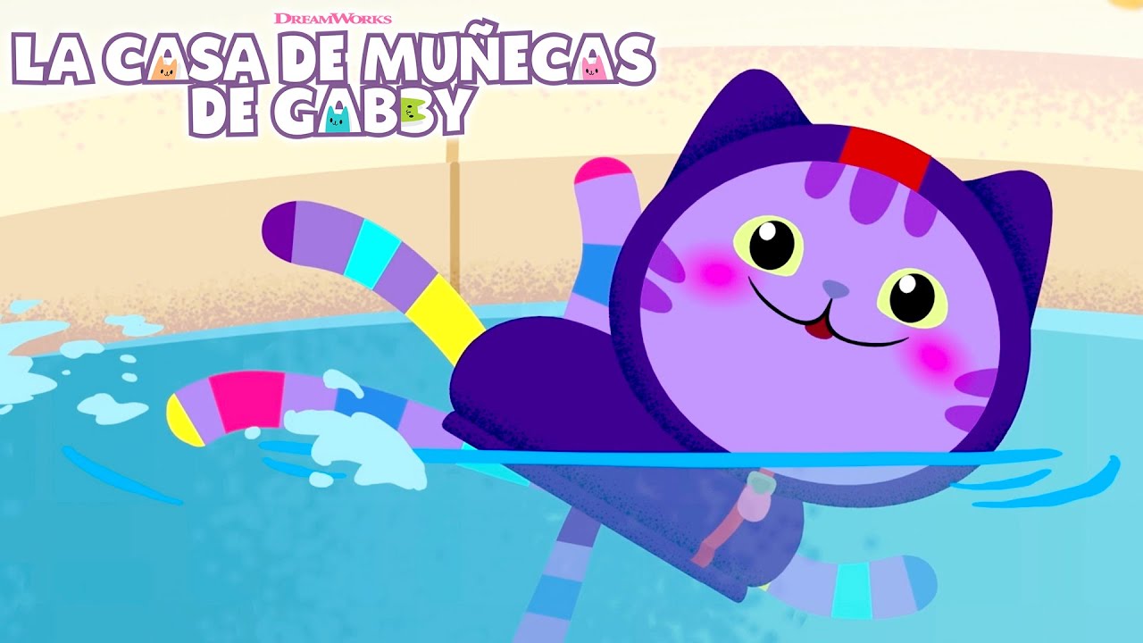 ¡DJ Musicat aprende a nadar y supera su miedo! | LA CASA DE MUÑECAS DE ...