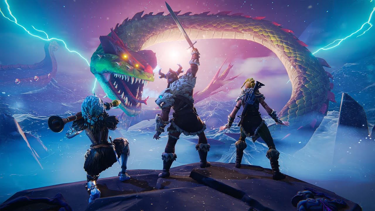 Fortnite Valhalla Boss Fight Mythic Serpent - YouTube