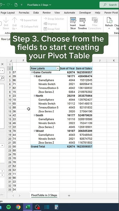 How to make a Pivot Table in 3 Steps‼️ #excel - YouTube