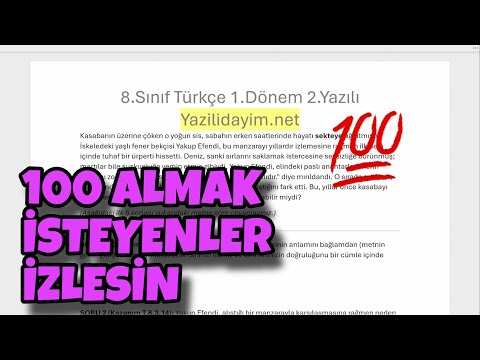 8.Sınıf Türkçe 1.Dönem 2.Yazılı