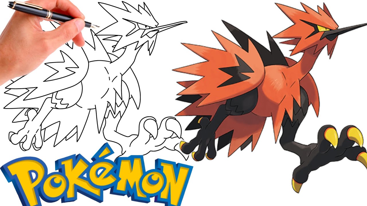 How To Draw GALARIAN ZAPDOS POKEMON | Galarian Pokemons - YouTube