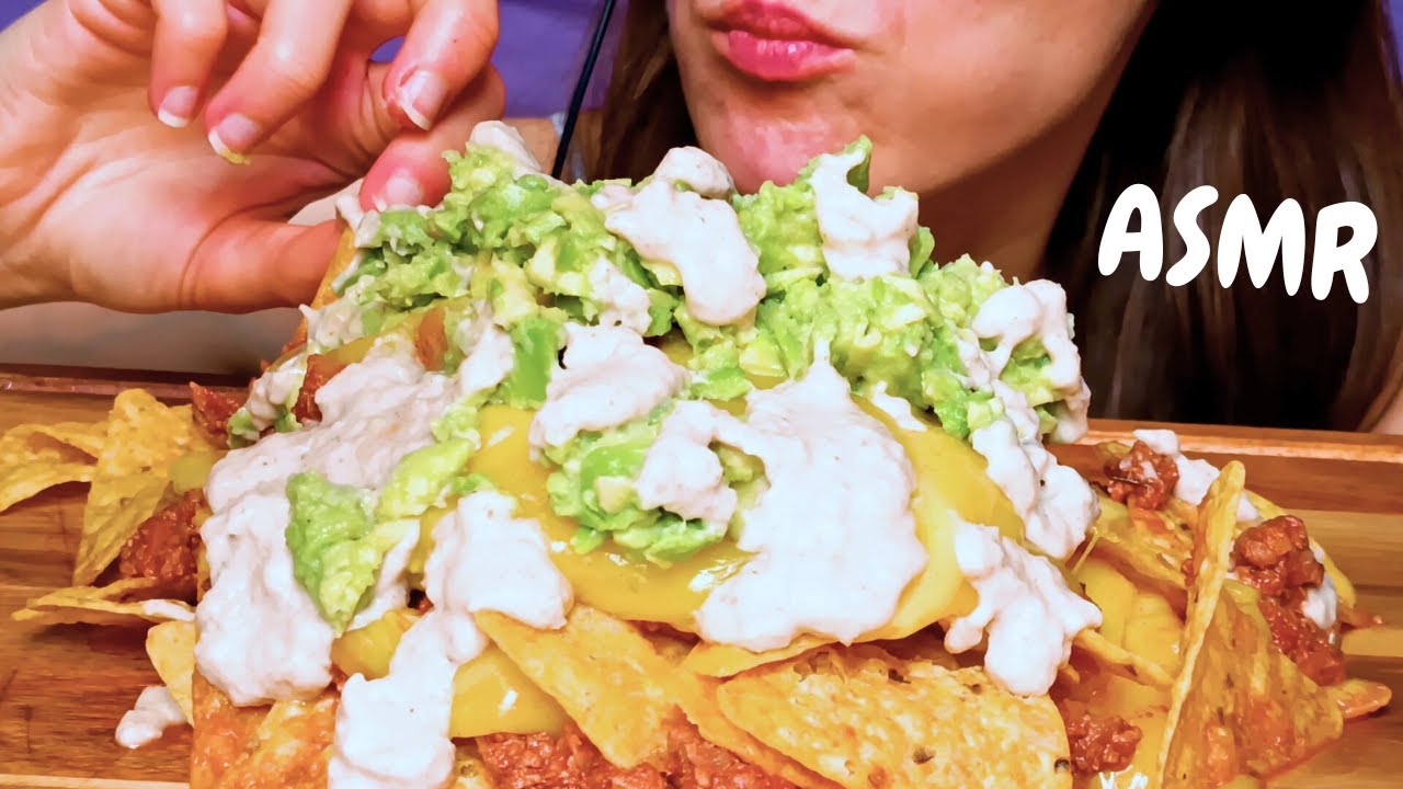 ASMR The Cheesiest Nachos EVER Mukbang *Crunchy (No Talking|Eating ...