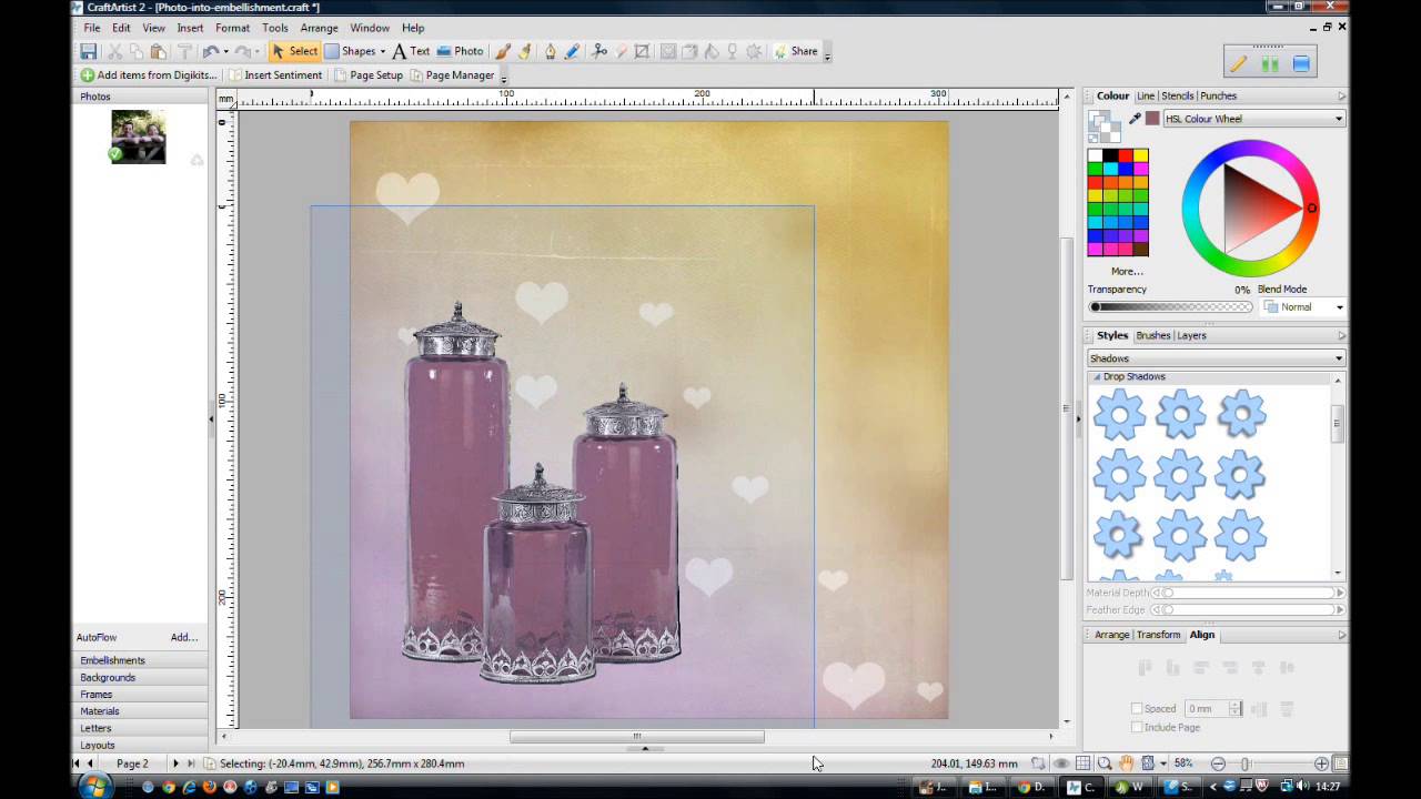 CraftAritist2 Tutorial - Putting a photo 'inside' an embellishment ...