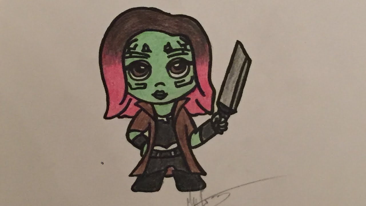 HOW TO DRAW "CUTE" GAMORA! - YouTube