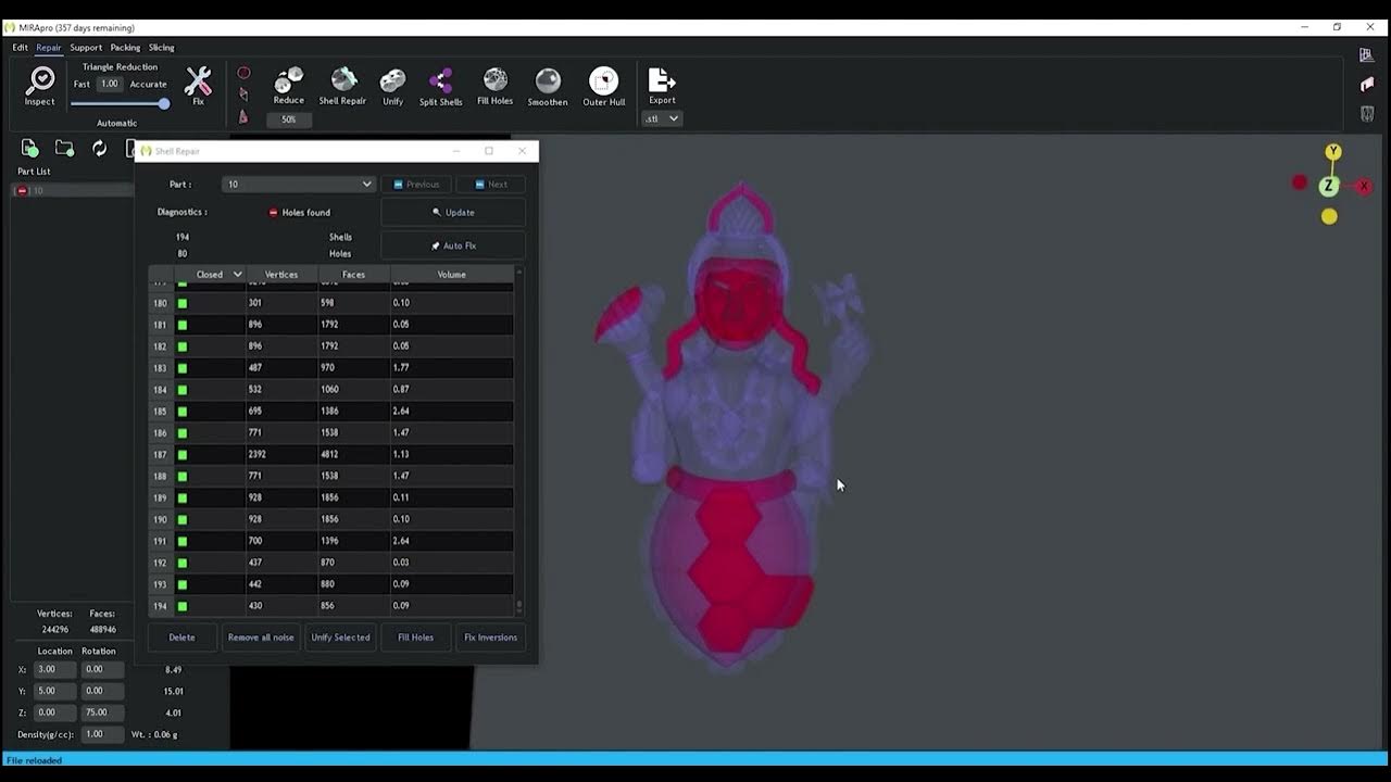 Automatic Repair of STL/ 3D Mesh files with MIRA3D - YouTube