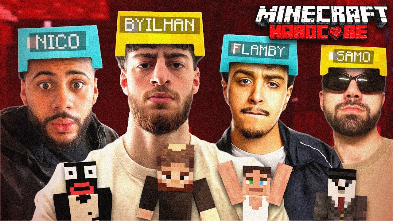 4 NOOBS ESSAYENT de SURVIVRE dans le NETHER HARDCORE ? #2 ft Flamby ...
