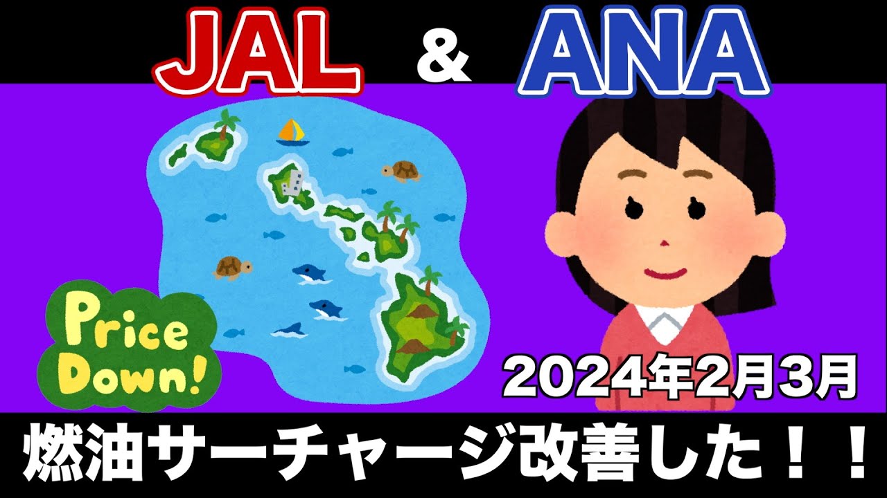 【朗報】JALとANAの燃油サーチャージ比較した結果【2024年2月3月版】 - YouTube