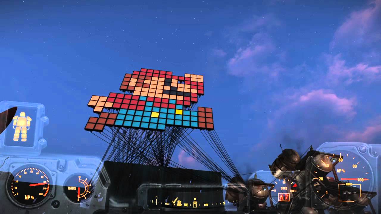 Fallout 4 Pixel Art Mario - YouTube