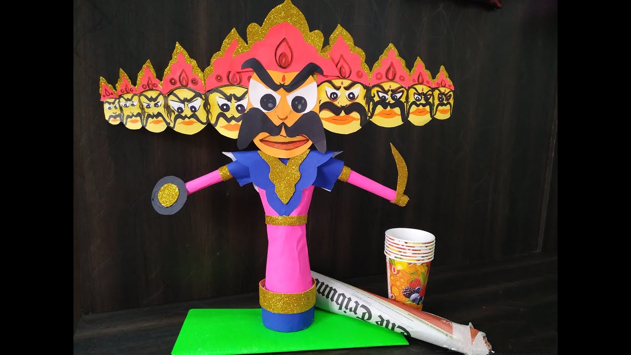 How to make Raavan at home ! घर पर रावण कैसे बनाएं (छोटा रावण बड़ा ...