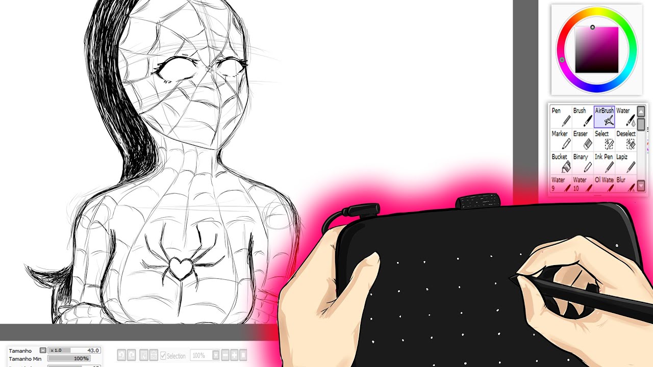 Speed Drawing SPIDERGIRL!!! FanArt Digital #2 - YouTube