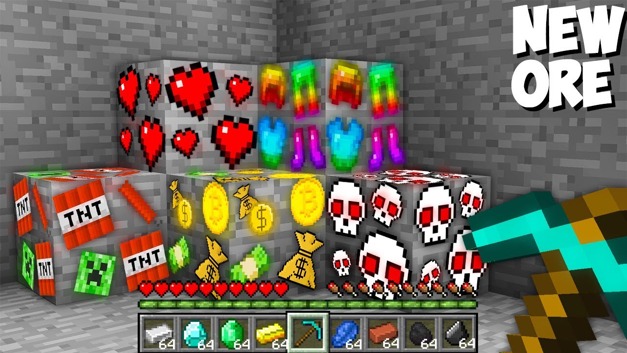 How to MINE NEW ORE with SECRET ITEMS in Minecraft ! NEW UNUSUAL ORE ...