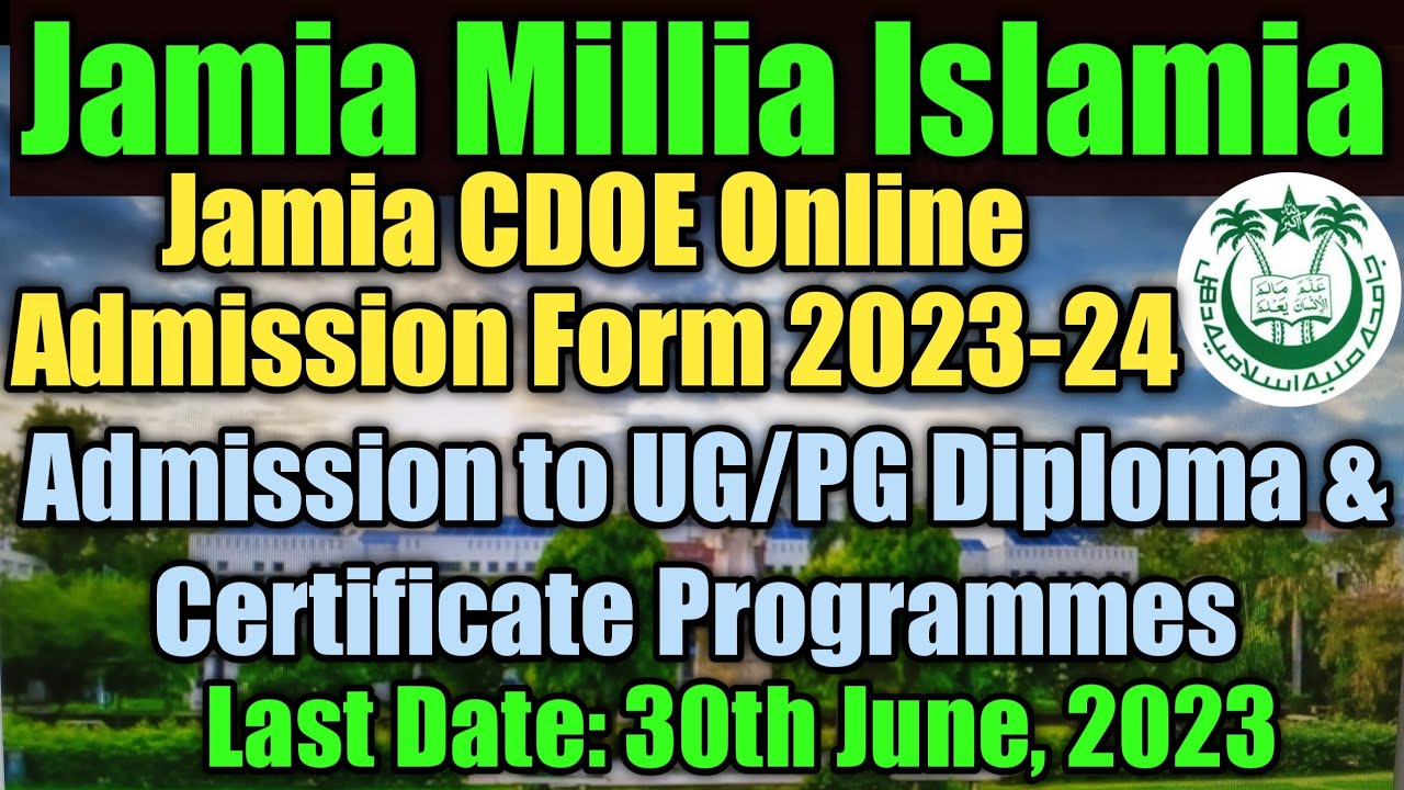 Jamia CDOE Admission Form 2023-24 - YouTube