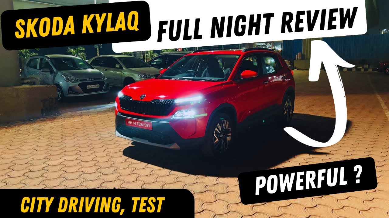2025 Skoda Kylaq Special Night Review | Powerful HeadLights ? Driving ...