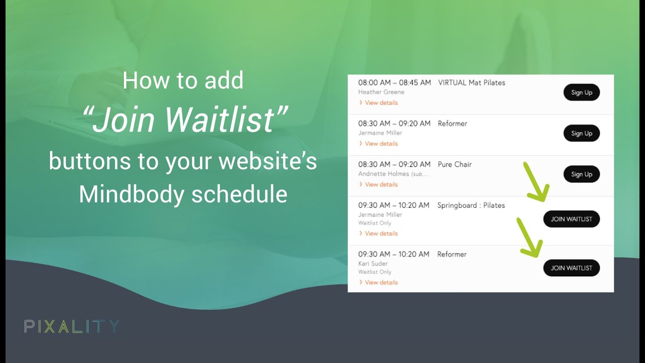How to change the Mindbody “book” button to “Join Waitlist” on your ...