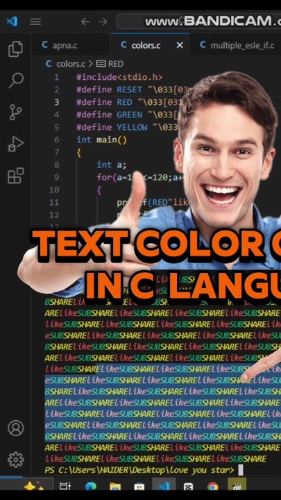 Change consol color in c language #codingtutorial - YouTube