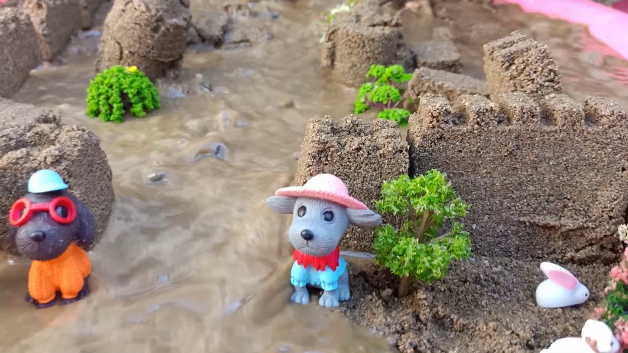 DIY Mini castleF lood beasts instantly destroyed the mini castle 洪水猛兽瞬间 ...