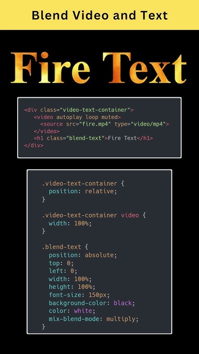 Blend Text and Video together in CSS #coding #texteffect #webdevelopment - YouTube