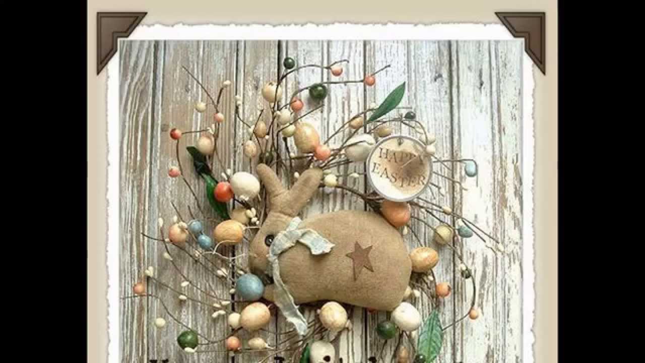 Primitive spring decor - YouTube