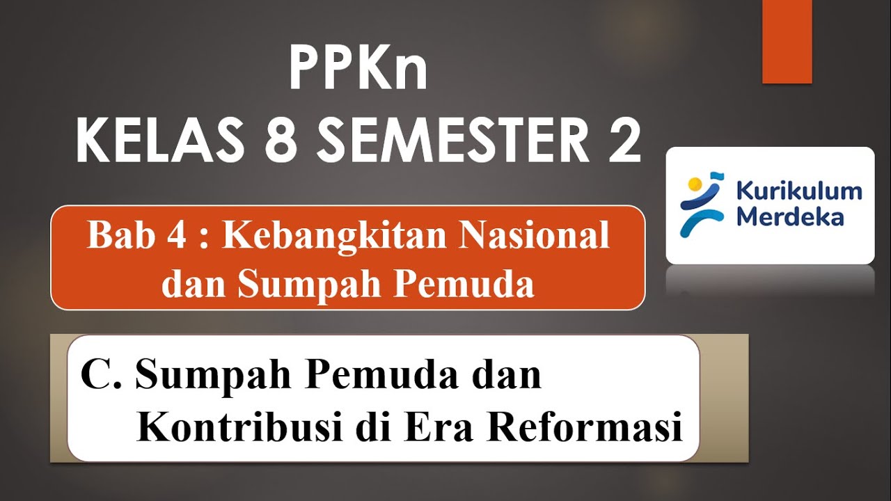 PPKn Kelas 8 BAB 4, C, Sumpah Pemuda dan Kontribusi di Era Reformasi ...