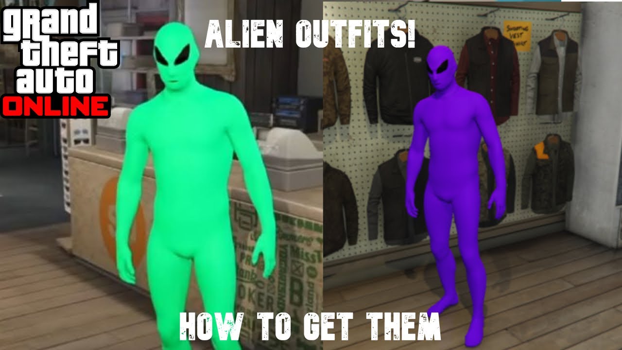 How To Get Green And Purple Alien Outfits In GTA V Online! - YouTube