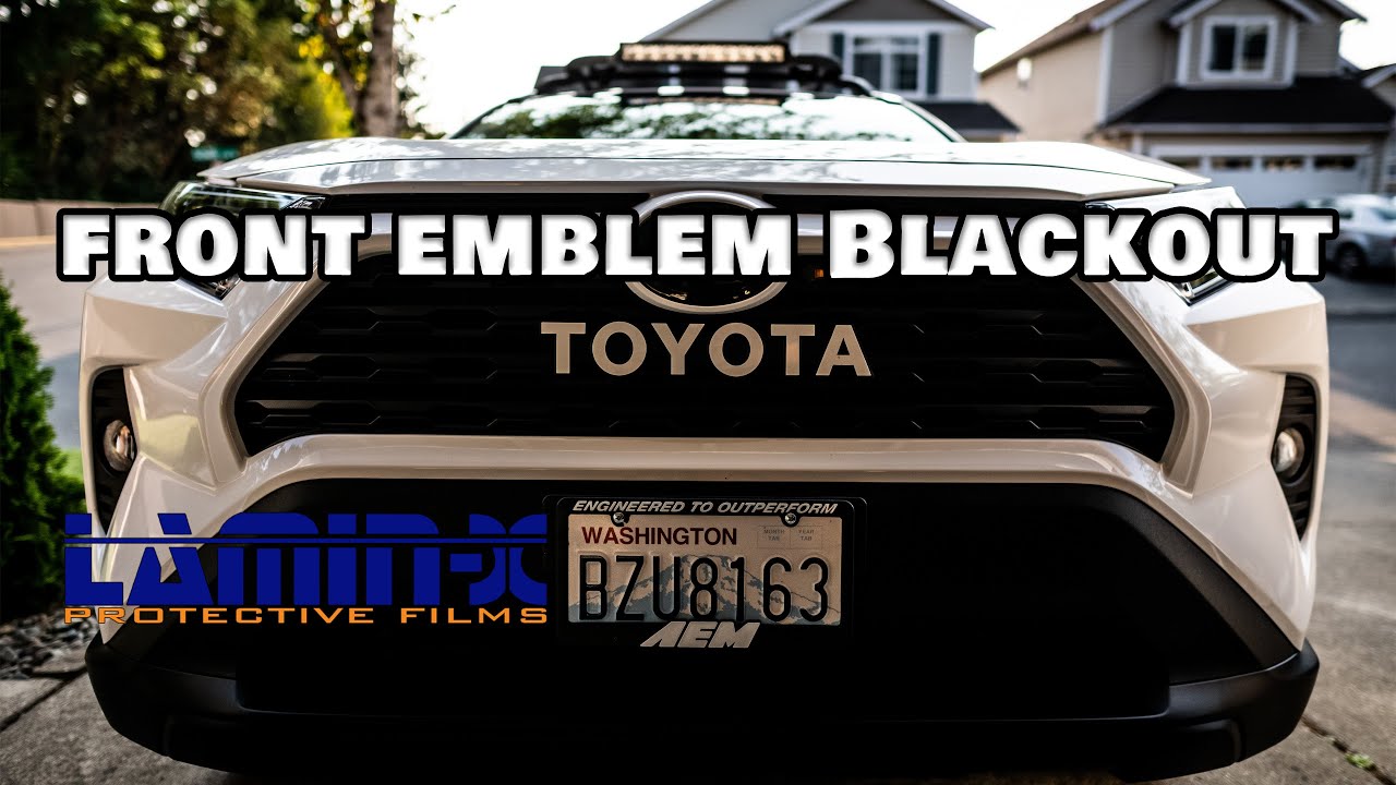 Black Out Front Emblem (Radar) 2021 TOYOTA RAV4 #LaminX - YouTube