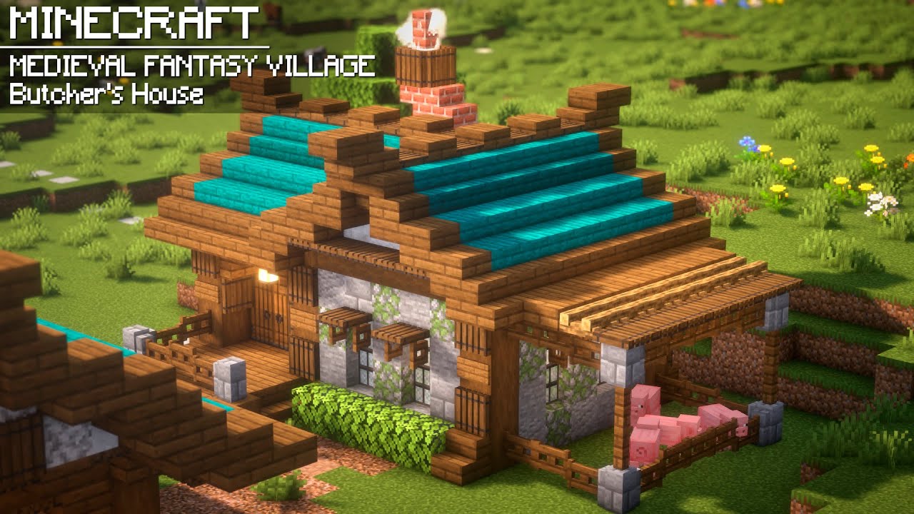 How to Build a Medieval Fantasy Village | Butcher's House | Minecraft ...