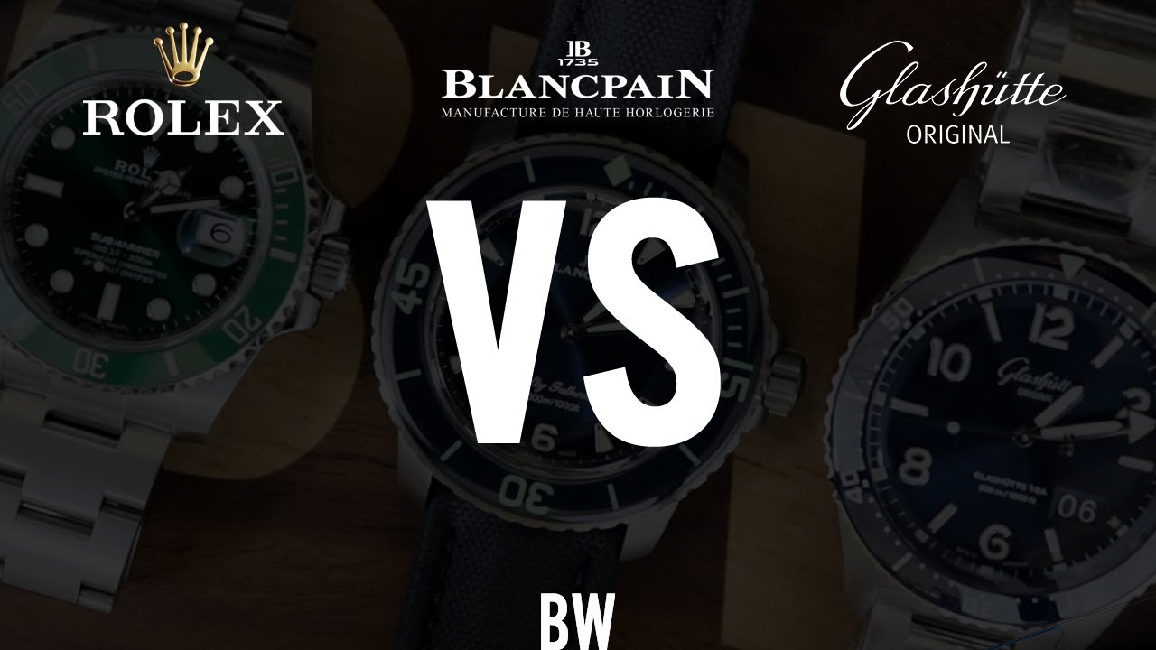 Rolex Submariner vs Blancpain Fifty Fathoms vs GO SeaQ - 10k Diver ...