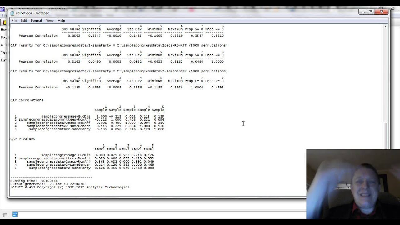 Walkthrough QAP Correlation - YouTube