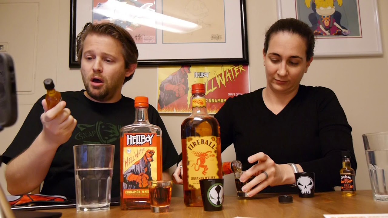 Hellboy Hell Water Cinnamon Whiskey Taste Testing - YouTube