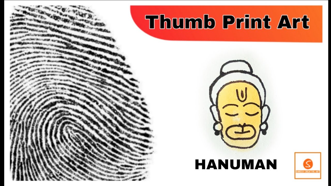 Hanuman Thumb Print Art | Hanuman Drawing | Suresh Creative Art - YouTube