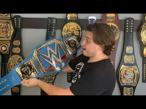 RE-STONED BLUE WWE UNIVERSAL TITLE!! Front mounted Side Plates