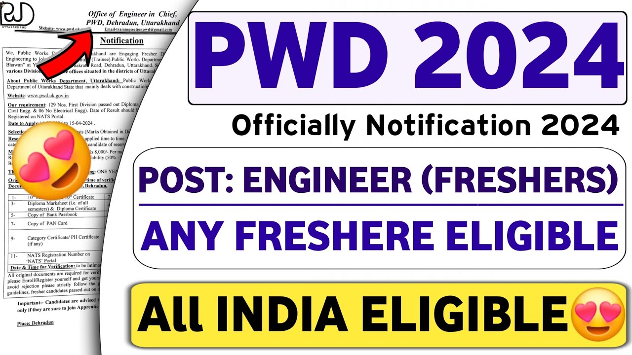 PWD RECRUITMENT 2024 | FRESHERS | PWD VACANCY 2024 | PWD JOBS 2024 ...