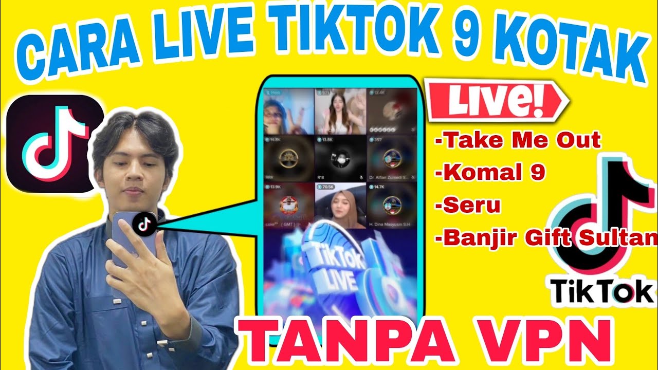 CARA Live TikTok 9 Kotak | Live Take Me Out TikTok | Komal 9 - Ide Konten Live TikTok - YouTube