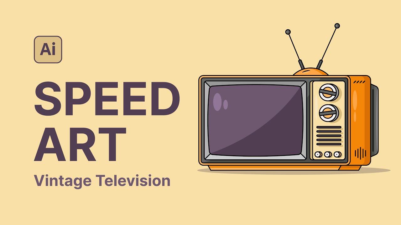 Create Vintage Television Adobe Illustration Speed Art ( HD ) - YouTube