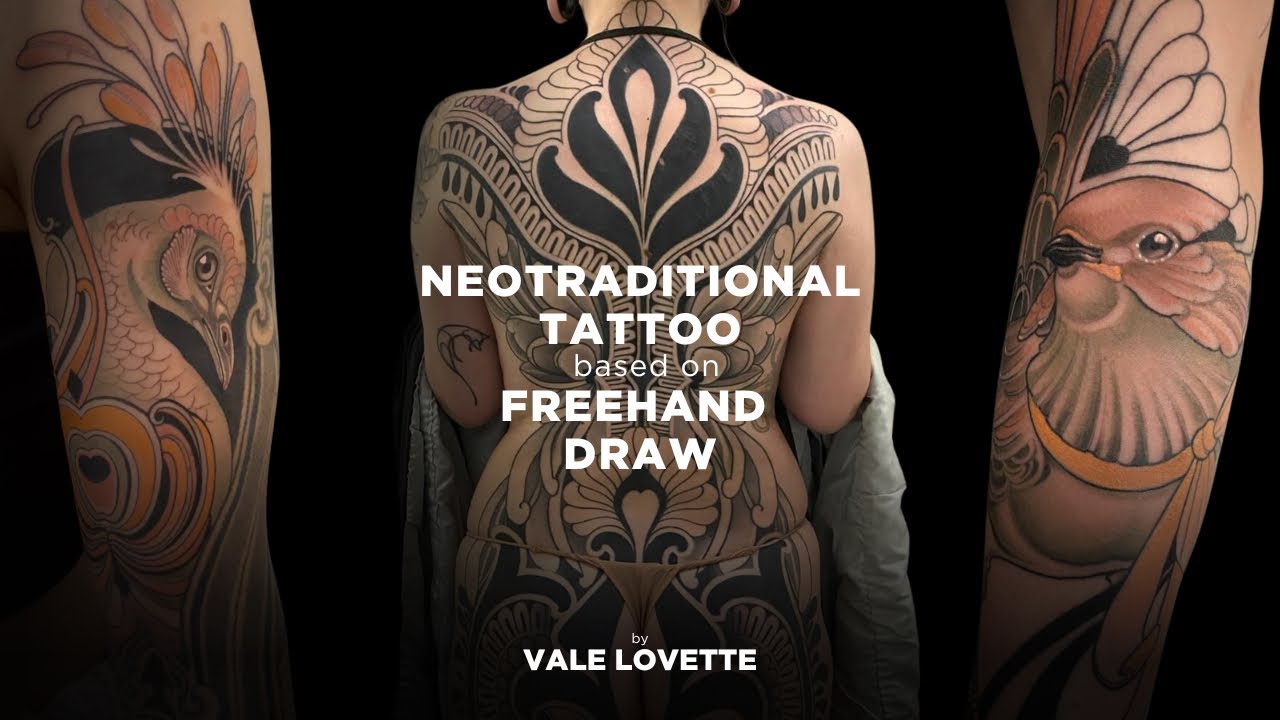 VALE LOVETTE - NEOTRADITIONAL FREEHAND TATTOO - YouTube