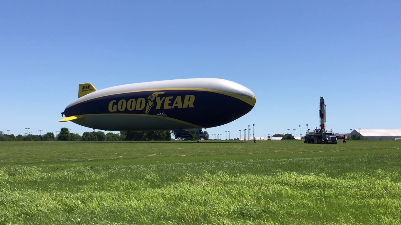 Goodyear Blimp Wingfoot Three taking off from Springfield, MO - YouTube