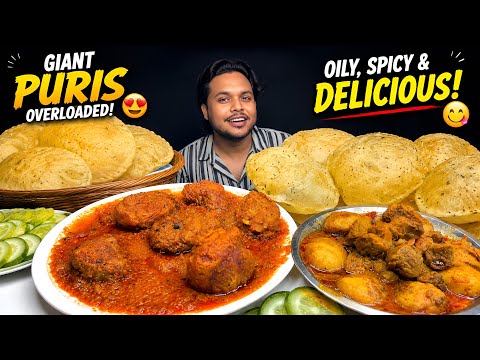 EATING LUCHI/PURI(METHI KACHORI)WITH SOYA MASALA & DALER BORA MASALA 😋| SPICY SHOW |
