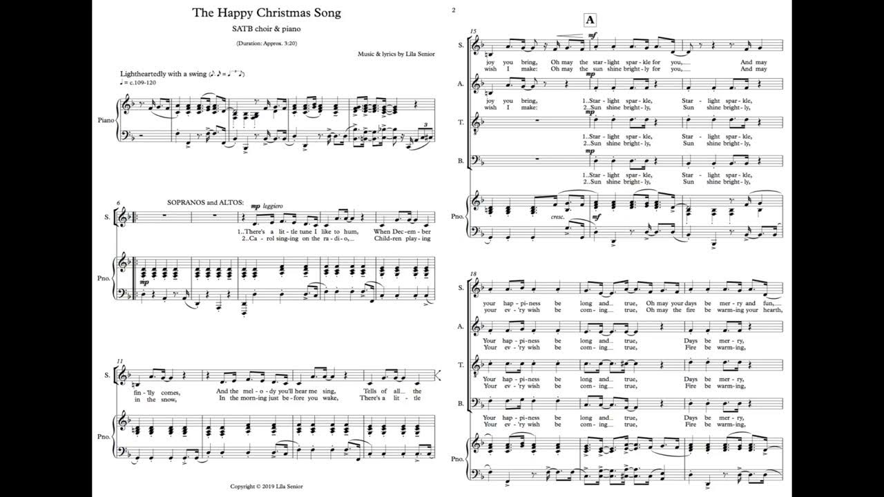 TENOR - The Happy Christmas Song - SATB choir and piano (Senior) - YouTube