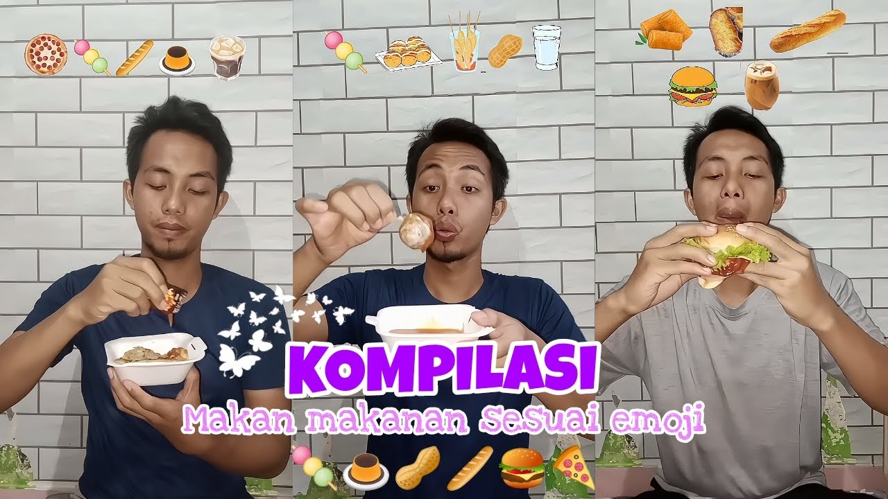 MAKAN MAKANAN SESUAI EMOJI | EATING EMOJI CHALLENGE - YouTube