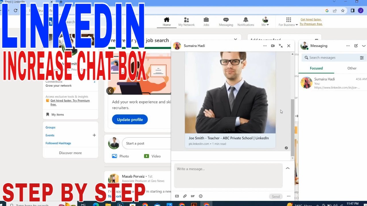 How To Increase Chat Box In LinkedIn 🔴 - YouTube