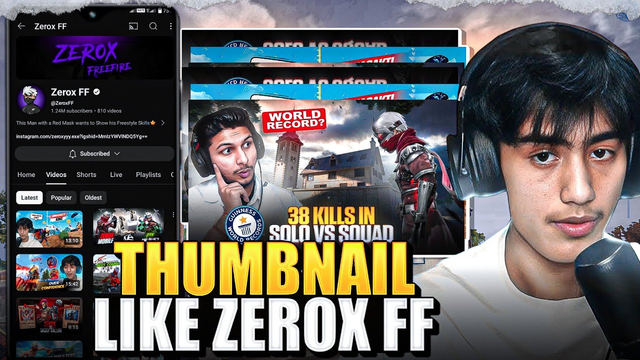 Thumbnail like zerox ff | Thumbnail tutorial | Shakib editz - YouTube