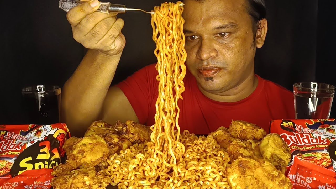 6X SPICY FIRE RAMEN NOODLES MUKBANG CHALLENGE | MOST KOREAN FIRE ...