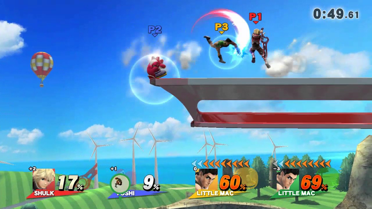 Super Smash Bros Wii U Online Battle Shulk vs. Yoshi vs. Little Mac vs ...