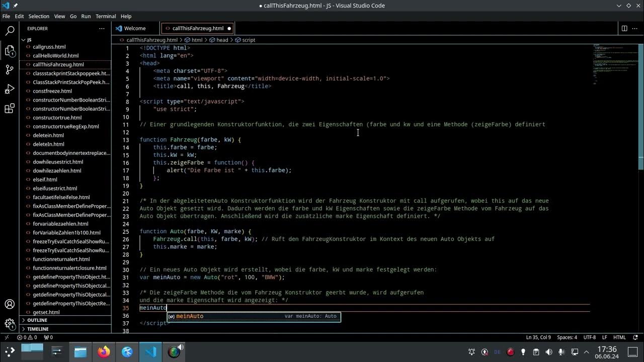 call, this mit Javascript, programmieren für Anfänger - YouTube