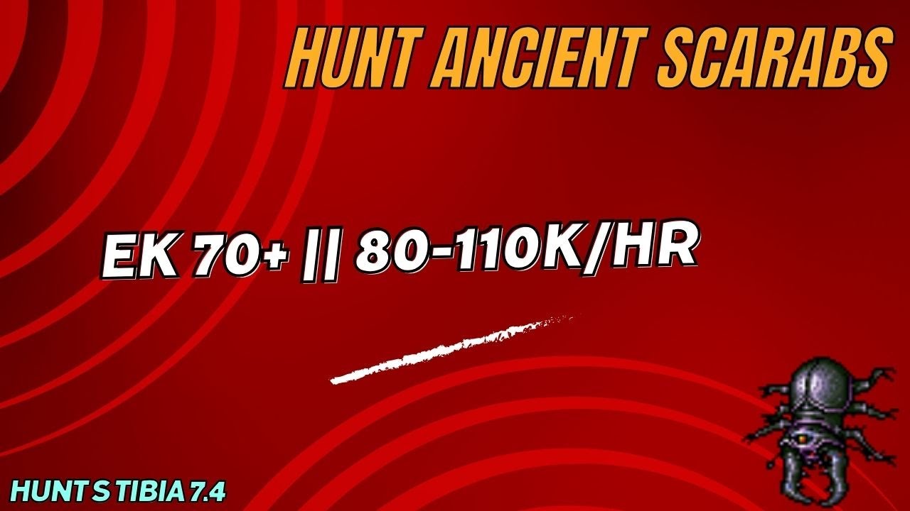 Tibia 7.4: Como caçar ANCIENT SCARABS em Ankrahmun | EK 70+ - YouTube