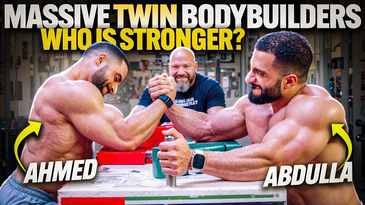 Massive Twin Bodybuilders Arm Wrestle to Test Their Strength! - YouTube