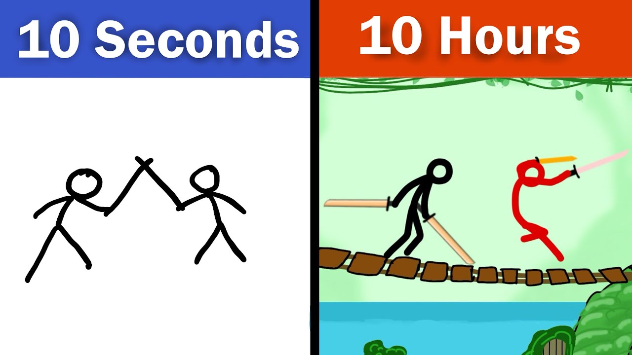 Stickman sword fight animation in 10 seconds vs 10 hours I @flipaclip ...